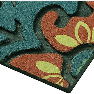 CHICHIC Door Mat Welcome Mat 18x 30 Inch Front Door Mat Outdoors for Home Entrance Outside Entry Way Doormat, Heavy Duty Non Slip Rubber Back Low Profile, Flower Welcome