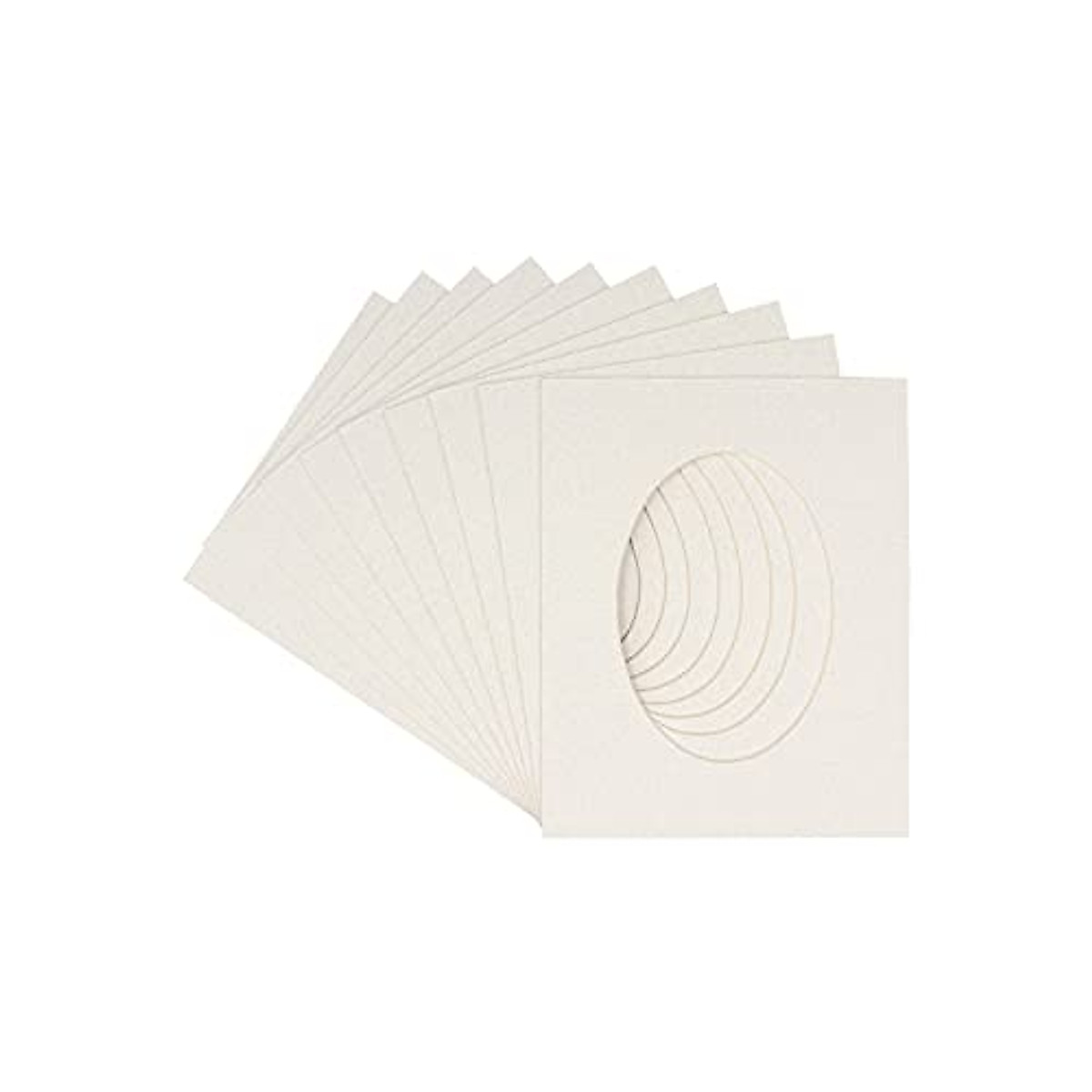 CountryArtHouse Oyster Shell White Acid Free 20x28 Oval Picture Frame Mat with White Core Bevel Cut for 16x24 Pictures - Fits 20x28 Frame - Pack of 10 Matboards