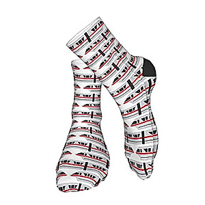 antfeagor Casual Socks Monorail Red Train High Athletic Socks Fashional Tube Stockings