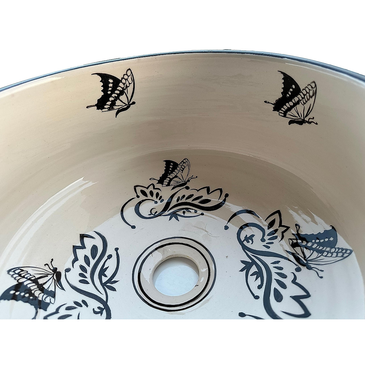 12" Bathroom Butterfly Vessel Sink, Ceramic Countertop Basin, 30 Cm Sink Bowl, Bath Vanity Sink, Bathroom Remodel, Lavatory, Kitchen Basin