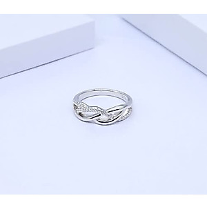 STARCHENIE Infinity Promise Celtic Knot Ring for Women 925 Sterling Silver Engagement Wedding Band Anniversary Jewelry Size7