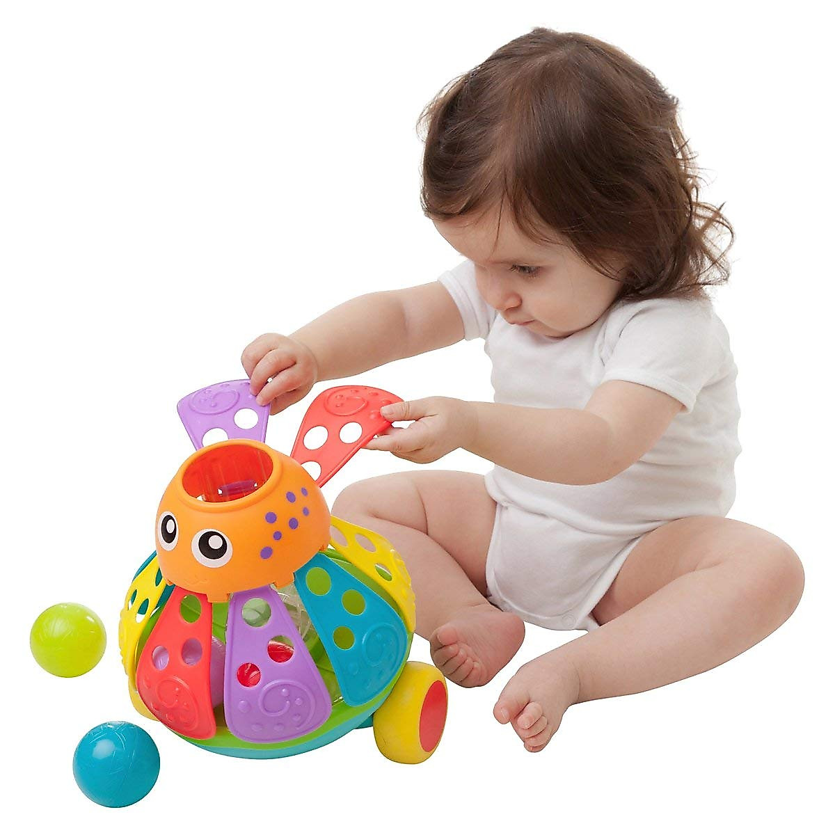 Playgro Baby Toy Push Along Ball Popping Octopus 4086374 for Baby Infant Toddler Children is Encouraging Imagination with STEM/STEAM for a Bright Future - Great Start for A World of Learning