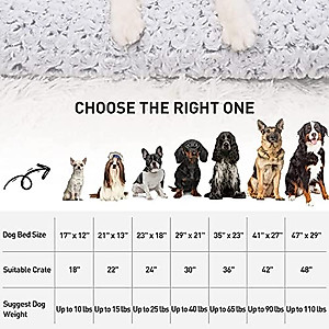 Washable Dog Bed Deluxe Plush Dog Crate Beds Fulffy Comfy Kennel Pad Anti-Slip Pet Sleeping Mat for Large, Jumbo, Medium, Small Dogs Breeds, 35" x 23", Gray