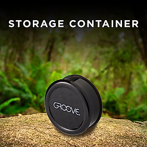 GROOVE Premium Herb Grinder - 2-Piece Acrylic Herb Grinder with Integrated Storage Compartment and Magnetic Closure – Ultra-Sharp Teeth for Smooth Grinding – BPA-Free (Black)