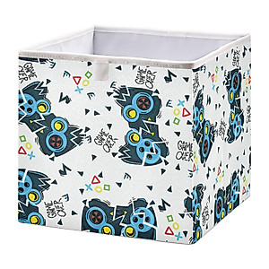 QUGRL Joystick Game over Storage Bins Organizer Gamepad Foldable Clothes Storage Basket Box for Shelves Closet Cabinet Office Dorm Bedroom 15.75 x 10.63 x 6.96 in