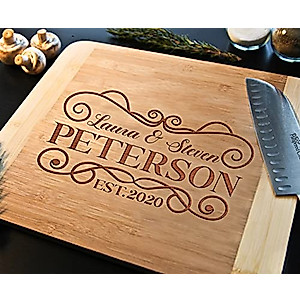Personalized Mr and Mrs Cutting Board Wedding Gift for Couple Custom Engraved Cutting Board
