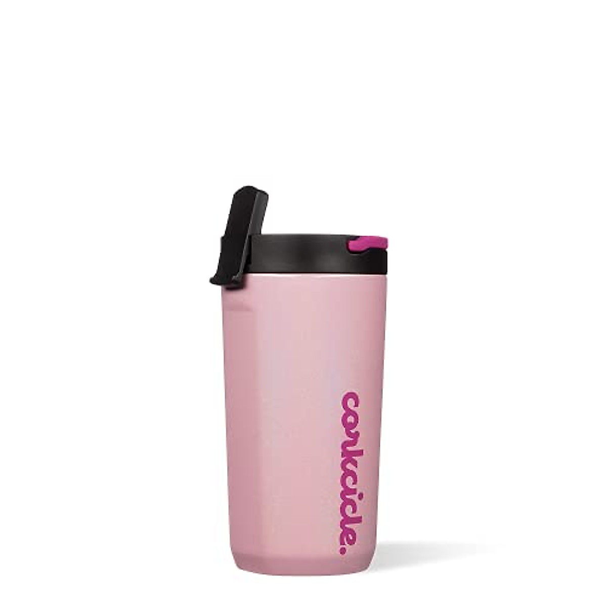 Corkcicle Kids Insulated Water Bottle WIth Straw, Stainless Steel, Cotton Candy, Holds 12 oz