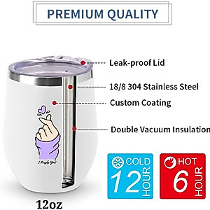KPOP Insulated Wine Tumbler- 12 oz Stainless Steel Cup with Lid for Coffee, Juice, Water, & Wine - Tumbler Gift for KPOP Fans