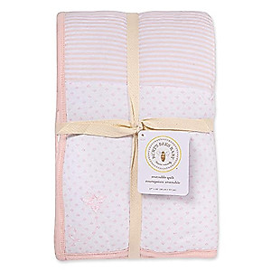 Burt's Bees Baby Infant Reversible Quilt Blanket, Jersey Knit, Soft, 100% Organic Cotton Blankets, with 100% Polyester Fill for Warm Padding, Size 37 x 46 Inch
