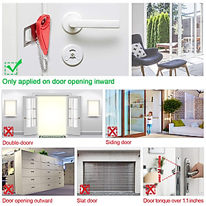 Portable Door Lock-2 Pack Solid Heavy Duty Extra Lock for Additional Privacy and Safety in Hotel,Apartment,and Prevent Unauthorized Entry in Traveling, AirBNB, Apartment and College
