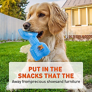 ZNOKA Pet Products Arctic Freeze Fetch Food Cooling Teether Freezable Chew Toy Bone Fit with Treats