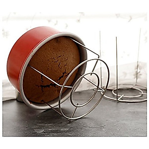 FashionMall 2 Pcs Stainless Steel Cake Cooling Rack Round,Cooling Stand with Four High Legs For Cooking Baking,7 Inch And 5 Inch