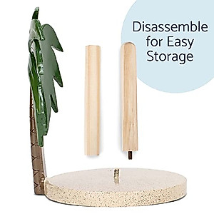 Elanze Designs Palm Tree 12 inch Resin and Wood Paper Towel Holder