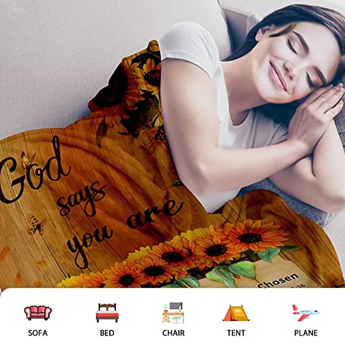 MIFADFAO Christian Gift for Women Religious Gift Throw Blanket Healing Thoughts Soft Prayer Caring Lightweight Inspirational Bible Verse 50X60 Inch Throw Blanket Get Well Soon Men& Women Gifts