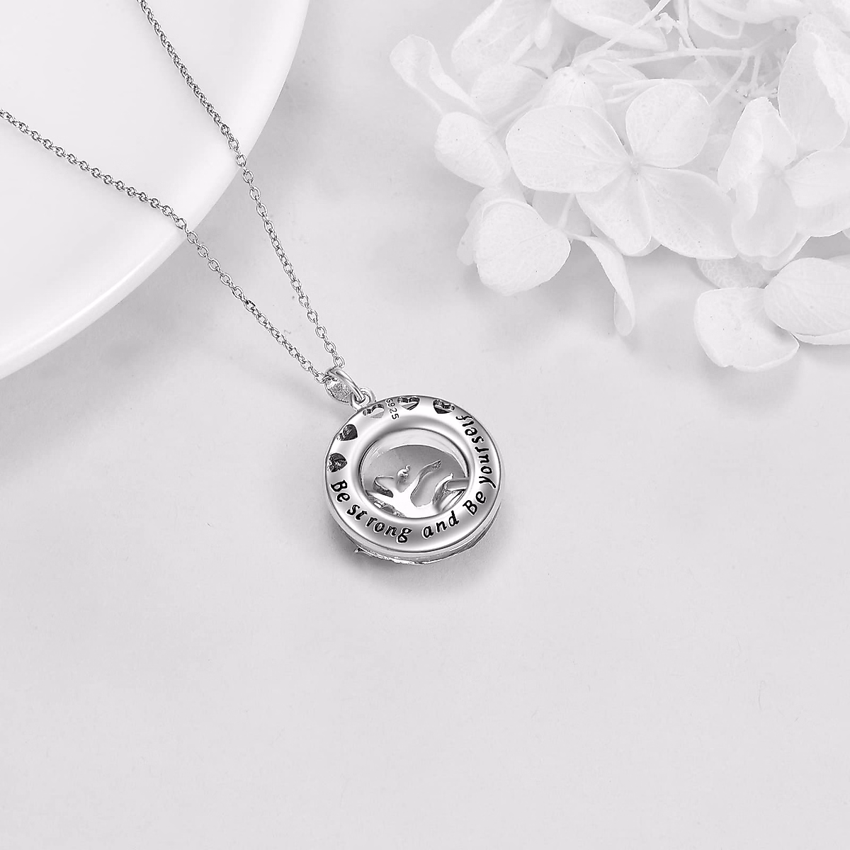 POPLYKE Ballerina Necklace Gifts Sterling Silver Dance Pendant with Circle Bklue Crystal Jewelry for Women Dancer (silver-Ballerina Circle Crystal Necklace)