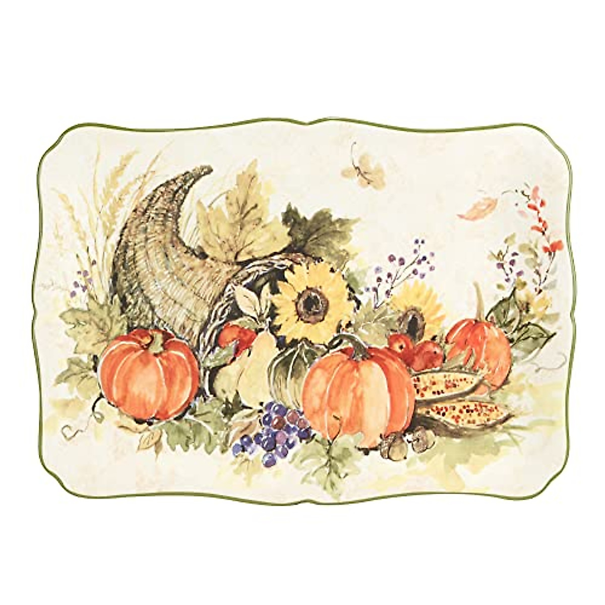 Certified International Harvest Morning Rectangular Platter, 14'' x 10'', Multicolor