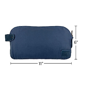 Hide & Drink, Large All Purpose Dopp Kit Utility Bag, Waxed Canvas, Handmade, Blue Mar