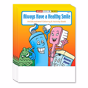 ZOCO - Always Have a Healthy Smile - Coloring Books (25 Bulk Pack, Without Crayons) - Dentist Toys for Kids - Dental Office Gifts