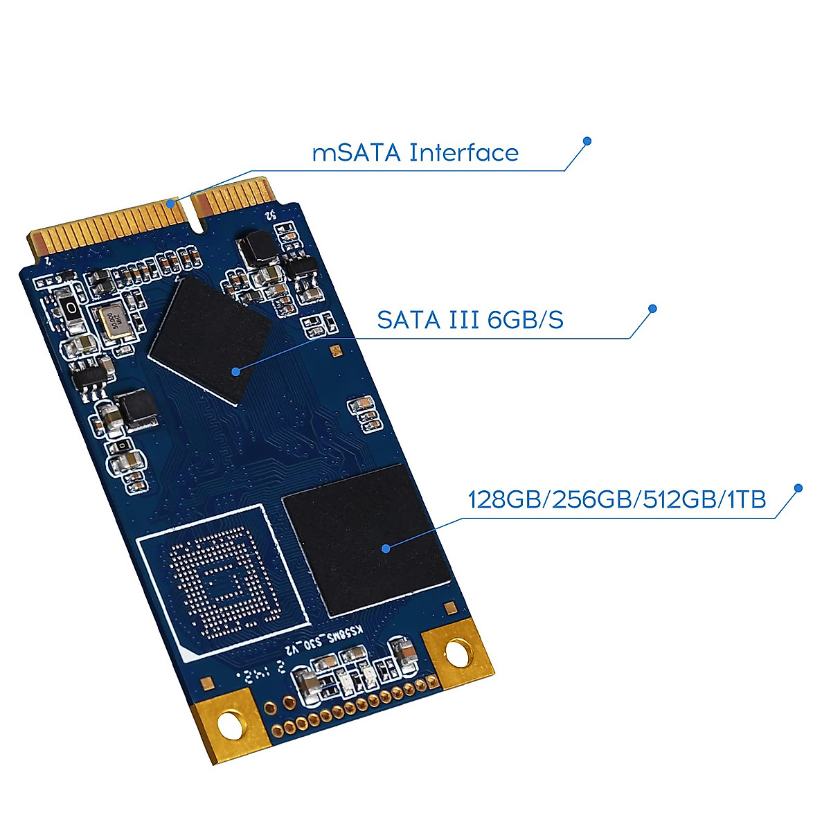 ROGOB 1TB mSATA SSD SATA III 6Gb/s Small Form Internal Solid State Drive Mini Hard Disk for Ultrabook Desktop PC Laptop (30 x 50mm)