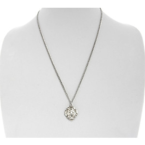 Heartland Store Hail Mary Prayer Sterling Silver Pendant + 24 Inch 2.4mm Endless Rhodium Plated Chain