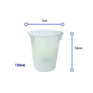 Maryland Plastics L-1240 Polypropylene Disposable Beaker, Graduated, 150 mL (Pack of 100)