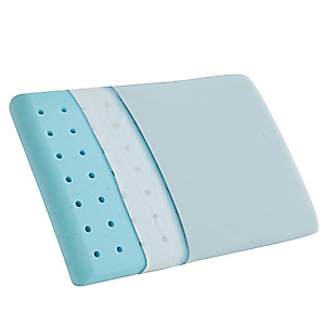 HOMBYS Cooling Toddler Pillow with Pillowcase for Hot Sleepers, 13"x18" Ventilated Gel Memory Foam Pillow with Cooling Cover–Soft Breathable Flat Thin Toddler Pillow for Kids Boys Girls