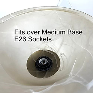 LIGHTACCENTS Alabaster Amber Glass Lamp Shade Replacement for Floor Lamps - Lamp Shade for Floor Lamps with Medium Base E26 Socket- Floor Lamp Shade - Floor Lamp Replacement Glass (Amber Marble)