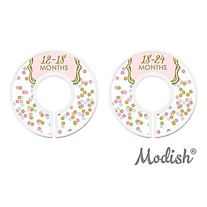 Modish Labels Baby Clothes Size Dividers, Baby Closet Organizers, Size Dividers, Baby Closet Organizers, Closet Dividers, Clothes Organizer, Girl, Pink Mint, Confetti, Dots, Clean Modern (Baby)