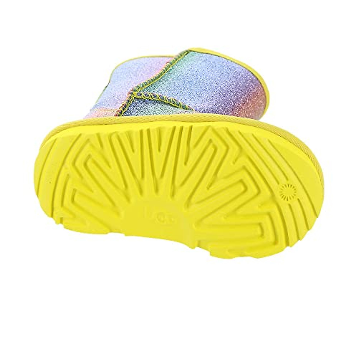UGG Girls Kids' Classic II Glitter Fashion Boot, Rainbow, 4 Big