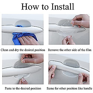 OURASHERO 14PCS Car Door Handle Cup Scratches Protective Films High Viscosity Transparent Soft Anti Scratches Rear View Mirror Door Side Sticker Door Handle Protective Pad Universal Door Cup Protector