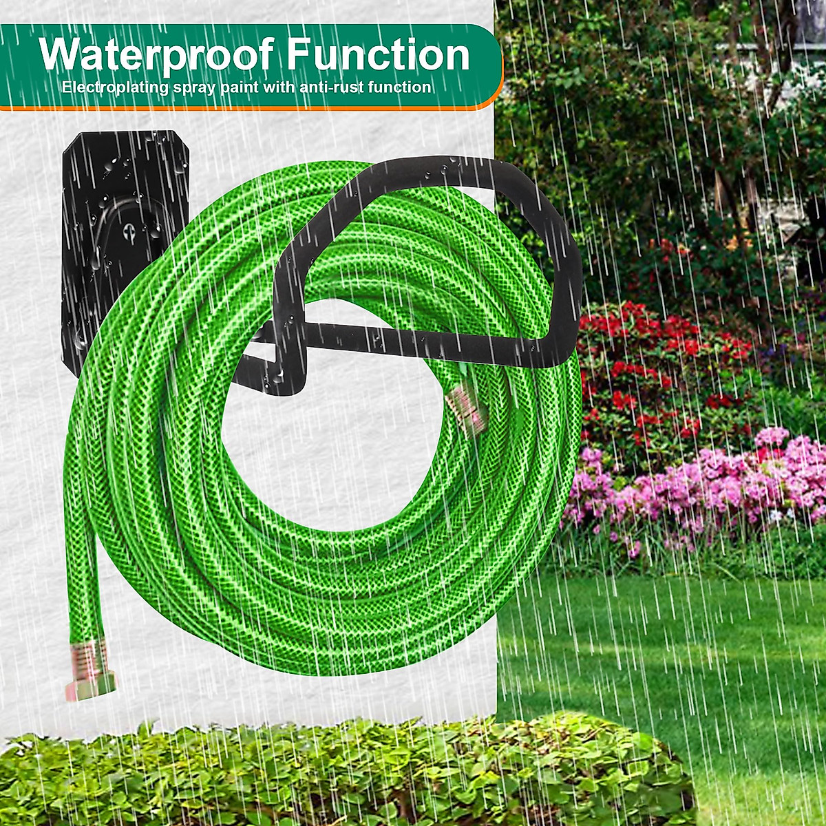PeoMev 2pcs Heavy Duty Hose Hanger Wall Mount Water Hose Holders for Outside, Sturdy Hose Stand for Garden Hose Storage and Extension Cords (2pcs)