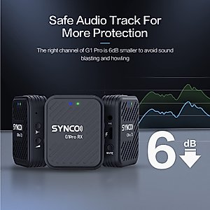 Synco G1 A2 PRO Camera Microphone Wireless Lavalier Mic with Charging Case for Phone Smartphone Type-c Professional Studio YouTube Charging (Synco G1 A2 Pro)