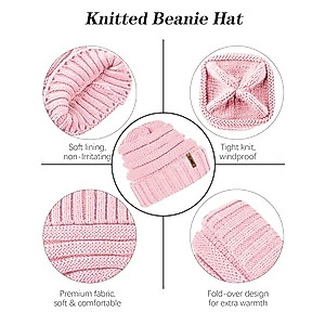 Aneco Winter Warm Knitted Scarf Beanie Hat and Gloves Set Men & Women's Soft Stretch Hat Scarf and Mitten Set