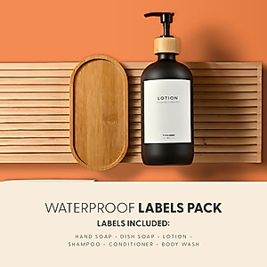 MaisoNovo Shampoo and Conditioner Dispenser with Wall Mounts - Bathroom Hand Soap Dispenser - 2 Wall Mount and 2 Glass Bottles