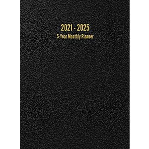 2021 - 2025 5-Year Monthly Planner: 60-Month Calendar (Black)