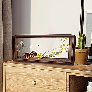 Dried Flowers Photo Frame Wood Vintage Glass Artwork Pressed Flower Display Frame Plant Specimen Herbarium Clip Photo Frame