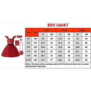 Uplus ME Ladybug Costume Girls Ladybug Dress Lady Bug Costumes for Kids Toddler Ladybird Dress Up Set for Halloween Birthday (2-3T/100)