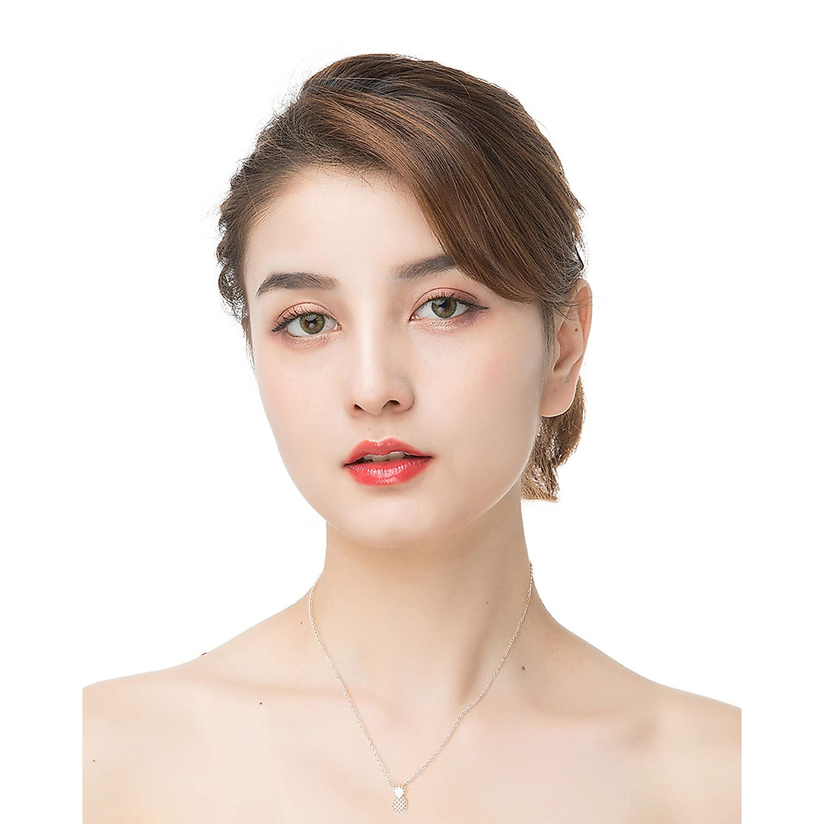 VZBarn IVF Infertility Mom Pineapple Strength Necklace Jewelry Support Gift for Women Silver