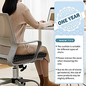 Super Large & Thick Gel Seat Cushion for Long Sitting, Office Chair Cushion for Car, Wheelchair, Desk, Stadium- Hip, Coccyx, Sciatica, Pressure Sores Tailbone Pain Relief Pad, Seat Cushion