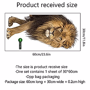 ROFARSO Lifelike Cool Lion Tropical Animal Wall Stickers Removable Wall Decals Art Decorations Decor for Bedroom Living Room Murals