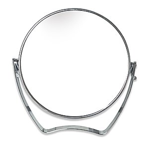 WMugthome Two-Sided 4-In/6-in with Handle Portable Round Makeup/Travel/Desk Mirror with 1X and 3X Magnification(Silver, 6inch)