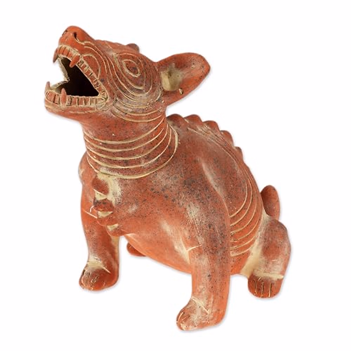 NOVICA Red Archaeological Ceramic Figurine, 7.75" Tall, 'Comala Dog'