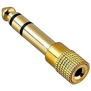 JacobsParts 3.5mm 1/8" Female to 6.35mm 1/4" Male TRS Stereo Audio Headphone Adapter Converter (5-Pack)