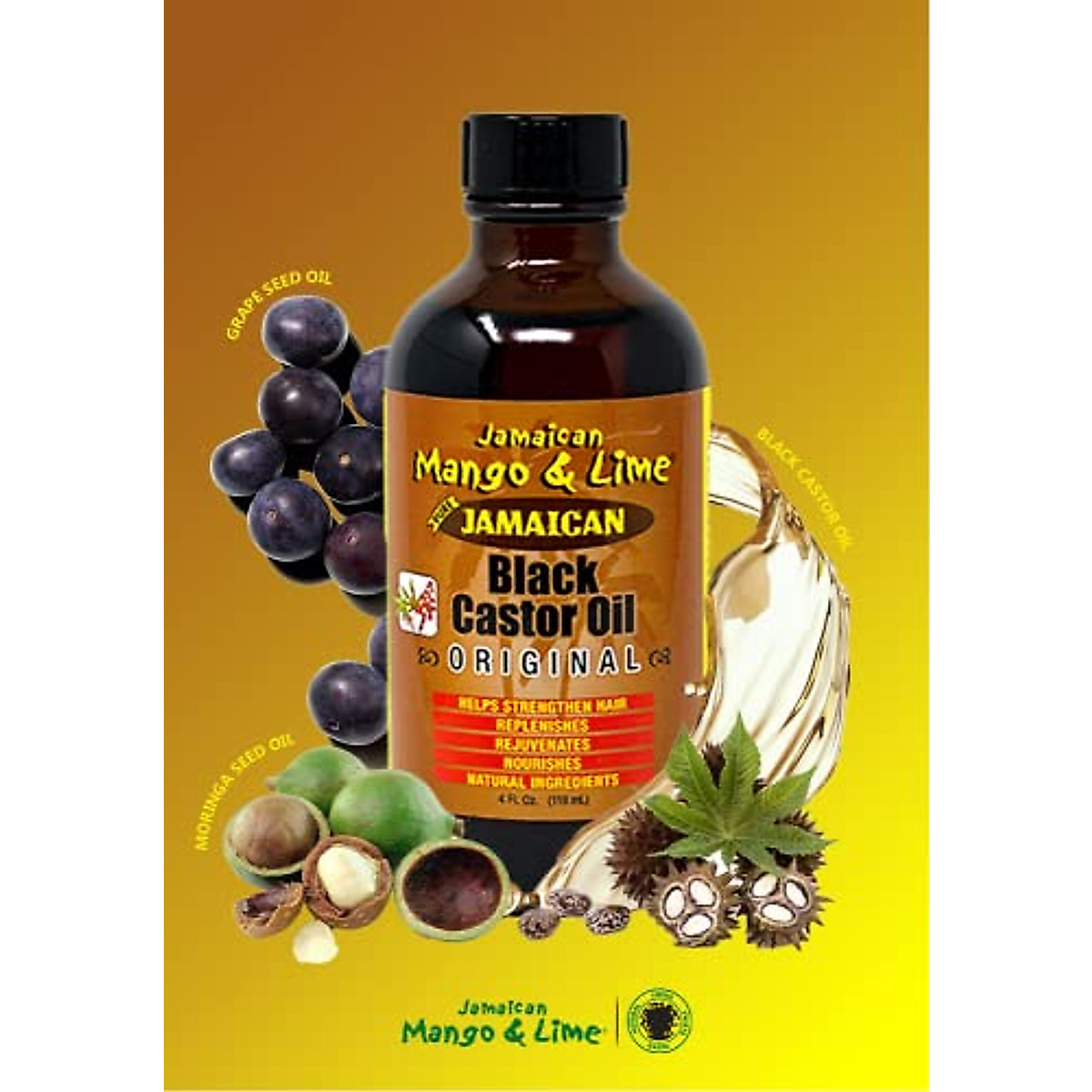 Jamaican Mango & Lime Black Castor Oil 4 oz