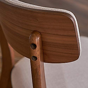 Christopher Knight Home Rachel Mid-Century Modern 7 Piece Dining Set with A-Frame Table, Light Beige + Walnut