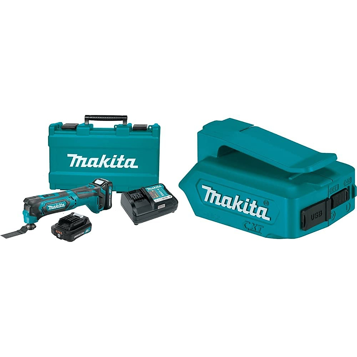Makita MT01R1 12V max CXT Lithium-Ion Cordless Oscillating Multi-Tool Kit (2.0Ah) with ADP06 12V max CXT Lithium-Ion Cordless Power Source