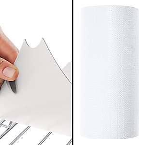 Gorilla Grip Wire Shelf Liners Set of 4 and Smooth Drawer Liner, Wire Shelf Liner Size 14x36 in Clear, Waterproof Hard Plastic, Drawer Liner Size 12x10 in White, Non Adhesive, 2 Item Bundle