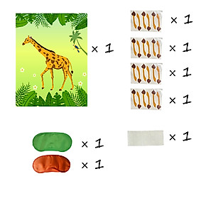 Jungle Birthday Party Supplies,Pin The Tail on The Giraffe,Safari Theme Zoo Birthday Party Favor,Decoration