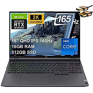 Lenovo Legion 5i Pro Flagship 16 Gaming Laptop 16" QHD IPS 165Hz Anti-Glare Display 11th Gen Intel Octa-Core i7-11800H 16GB RAM 512GB SSD GeForce RTX 3050 4GB RGB Backlit KB Win10 Gray (Renewed)