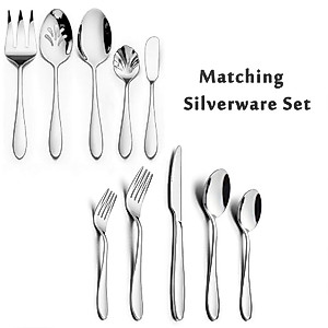 HaWare 65-Piece Silverware Set with Serving Utensils, Stainless Steel Flatware Cutlery Set for 12, Fancy Tableware Eating Utensils for Home Kitchen Restaurant Hotel, Mirror Polished, Dishwasher Safe